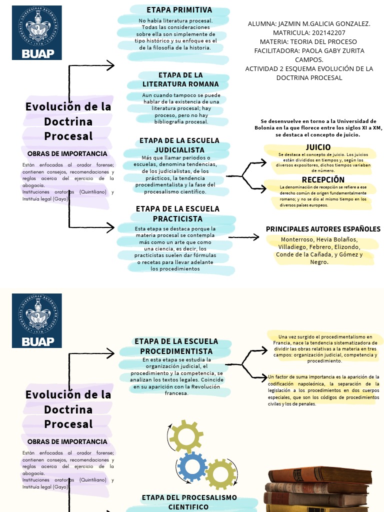 A2_ ESQUEMA EVOLUCIÓN DE LA DOCTRINA PROCESAL JAZMING | PDF | Ley procesal | Caso de ley