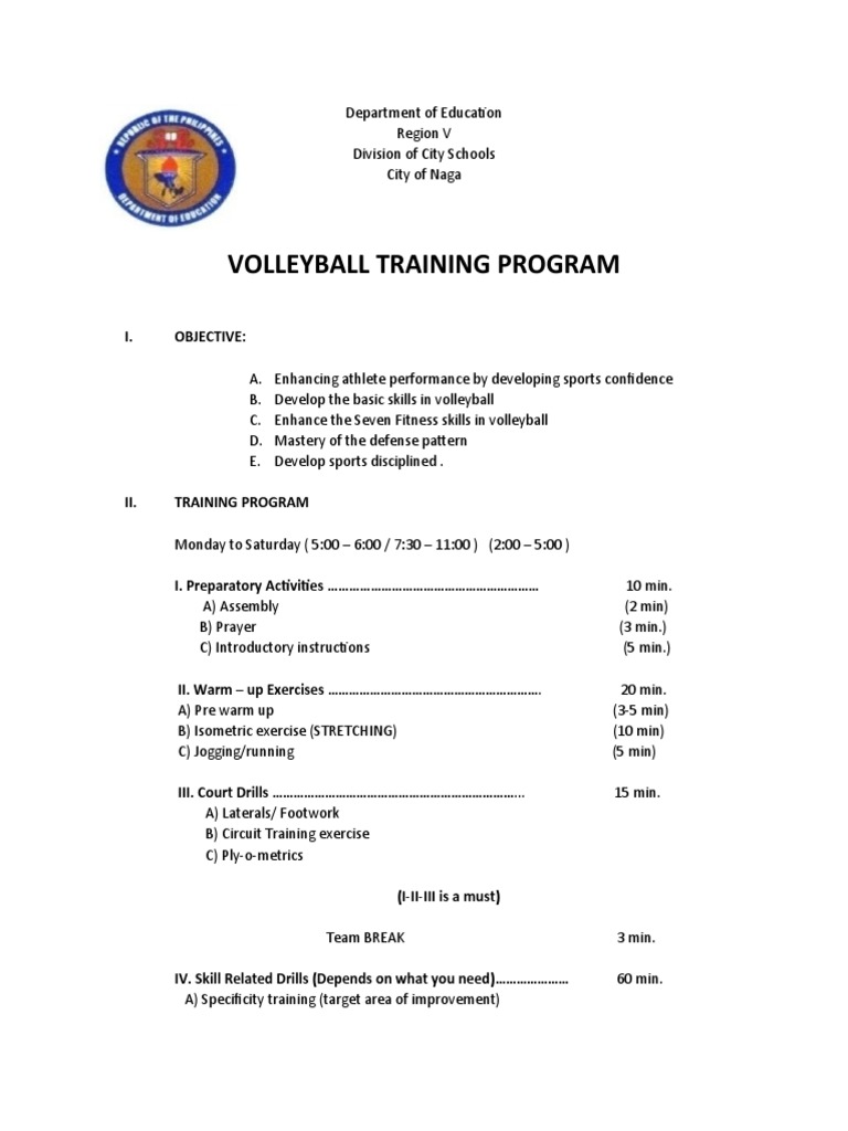 Training Program 2020 | PDF | Volleyball | Team Sports