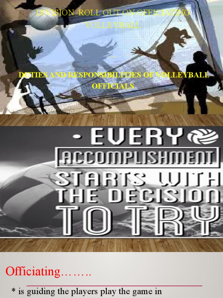 First Referee Duties - Ho-1 | PDF | Volleyball | Referee