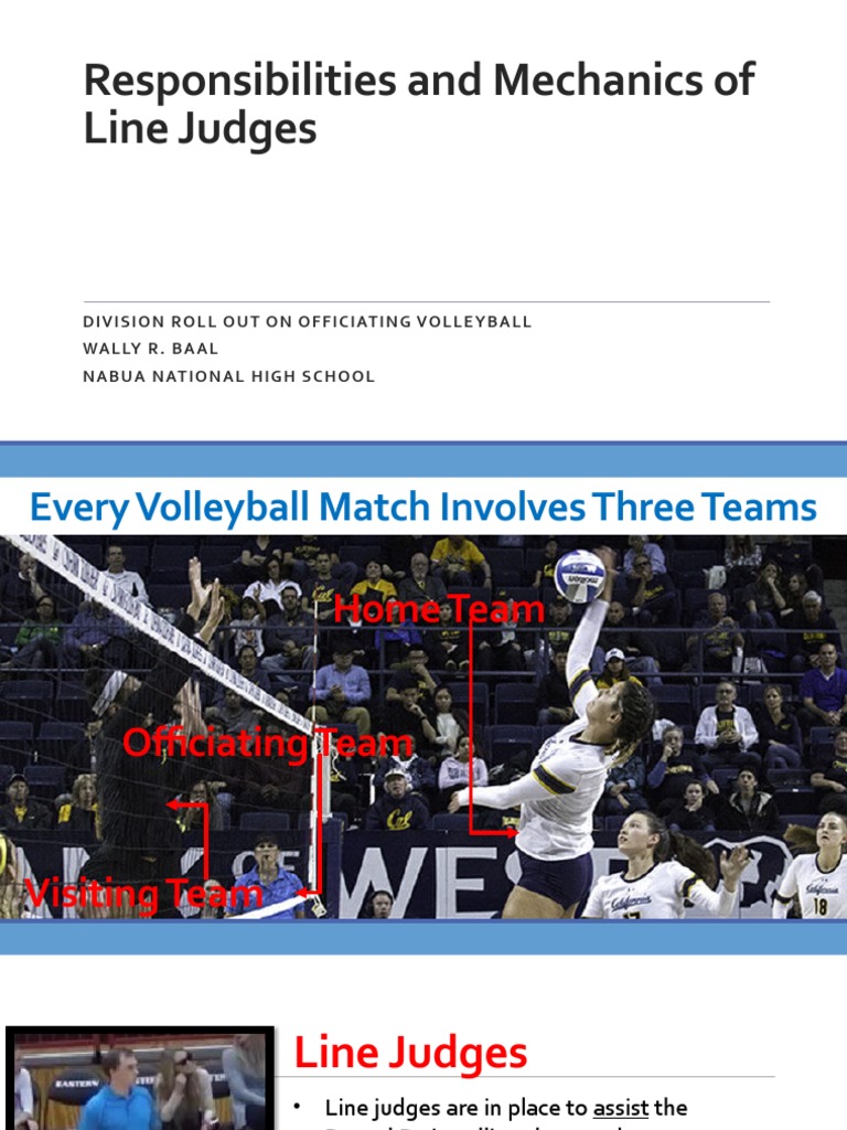 Line Judge Responsibilities in Volleyball | PDF | Antenna (Radio) | Thumb