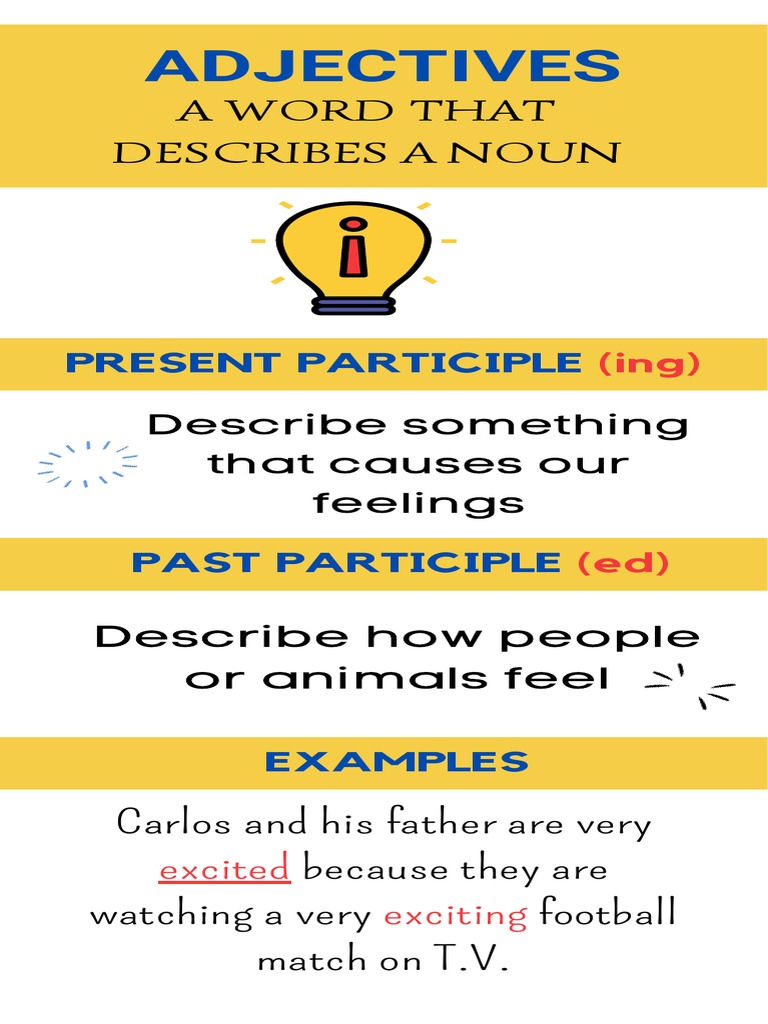 Ed or Ing Adjectives Infografia | PDF
