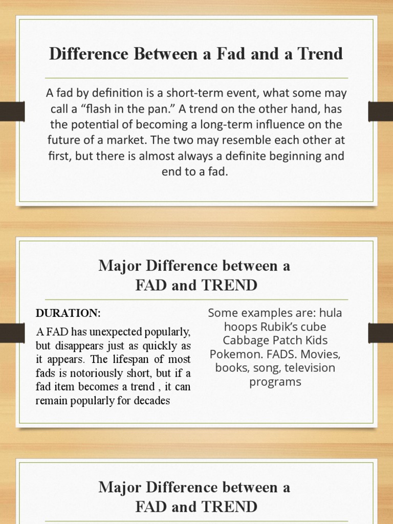 Difference Between A Fad and A Trend | PDF