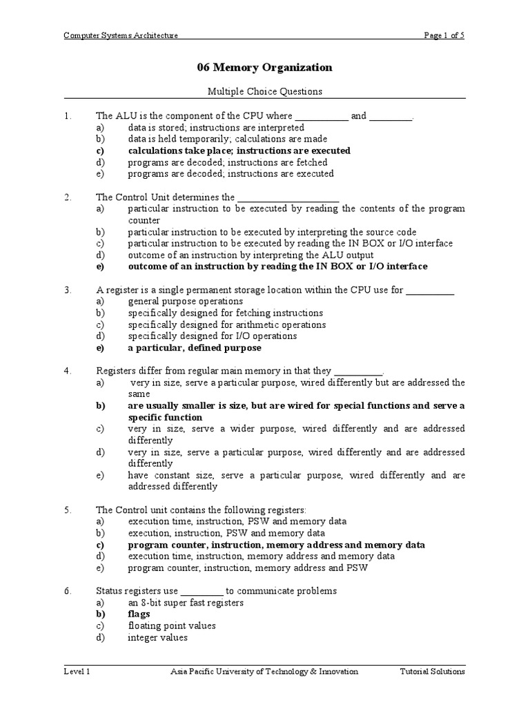 TS6. Memory Organization | PDF | Computer Data Storage | Central Processing Unit