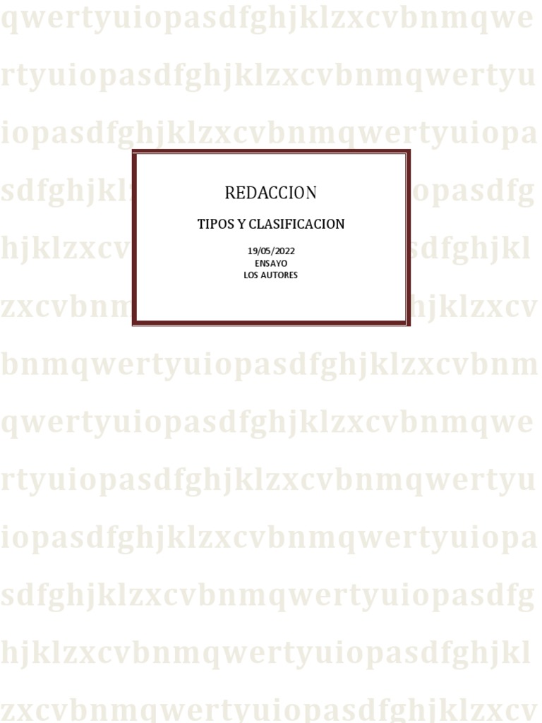 Tipos de Redacción y Su Clasificación | PDF | Ensayos