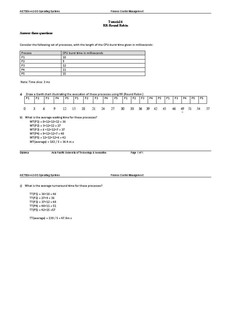 OS - Tutorial 6 | PDF
