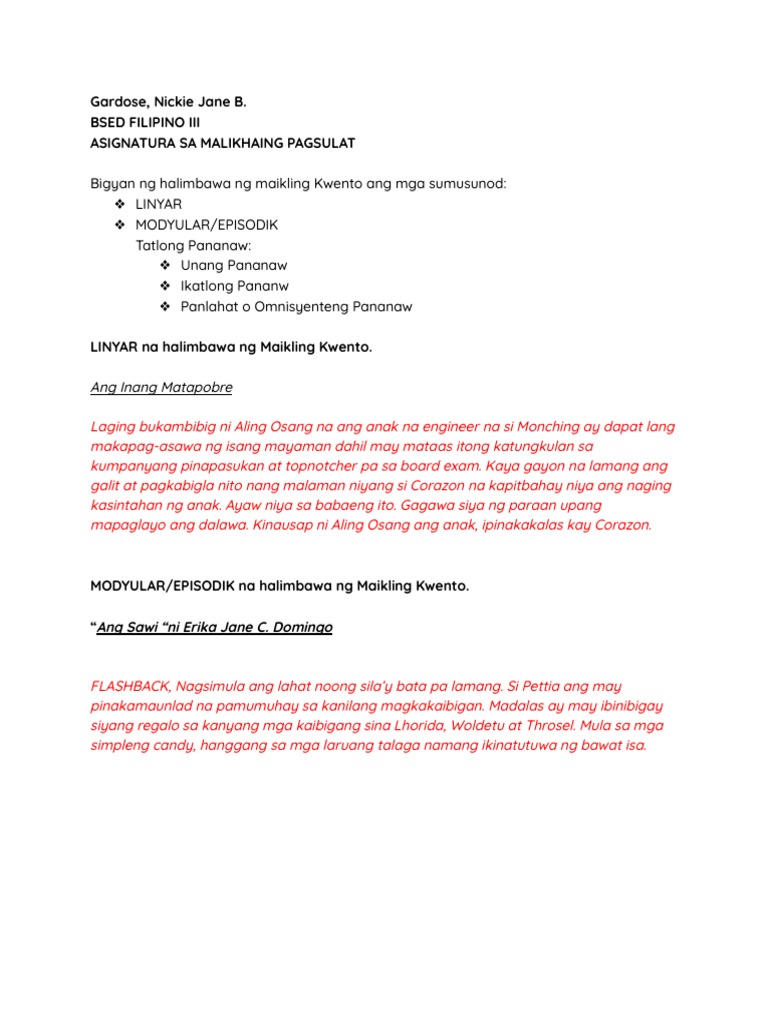 Takdang Aralin | PDF