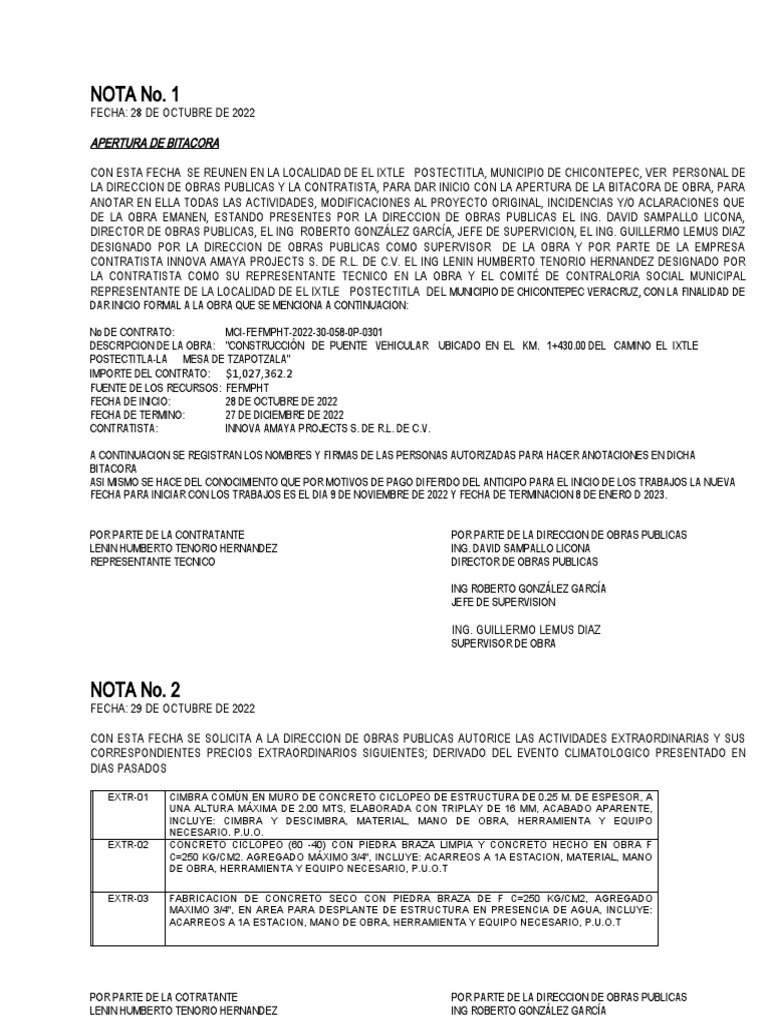 Notas de Bitacora El Ixtle | PDF | Hormigón | Arquitectura