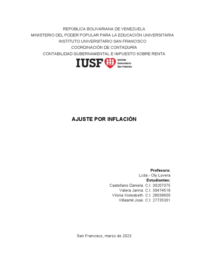 El ajuste por inflación: Definición, tipos de ajuste e identificación de partidas monetarias y ...