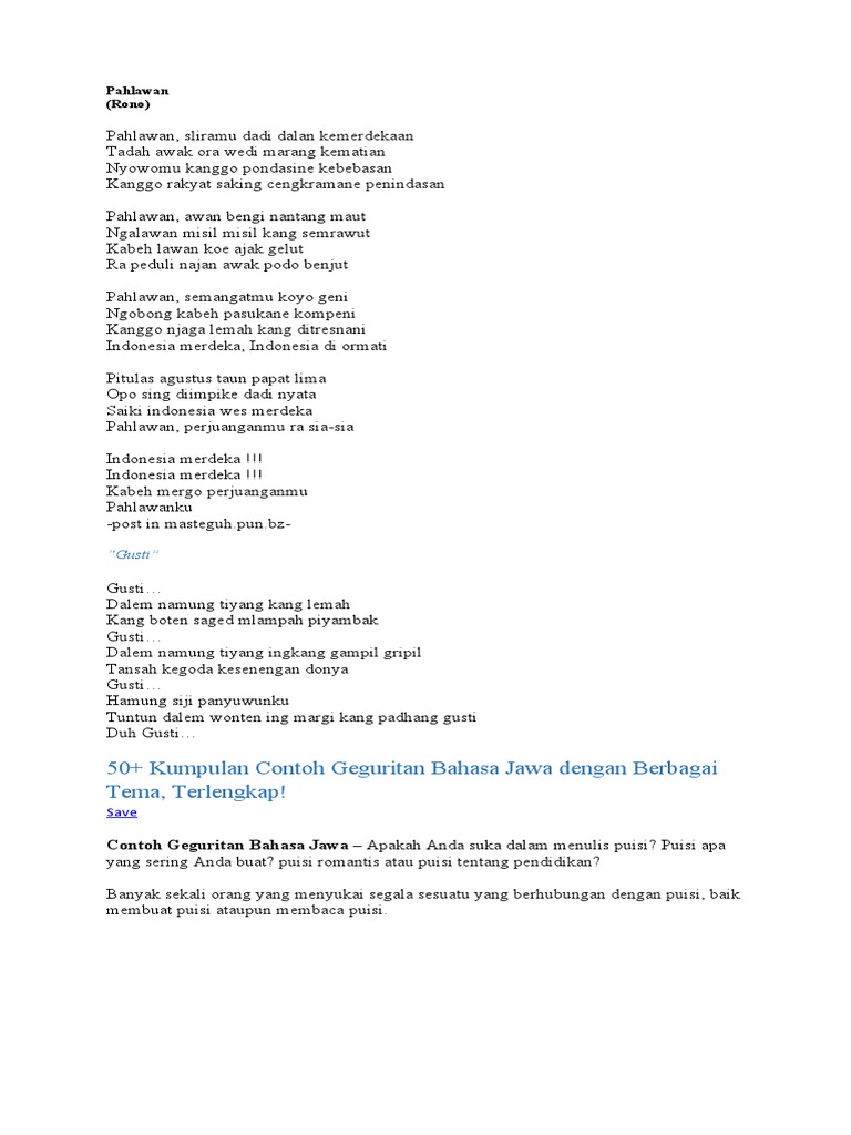 Geguritan | PDF | Puisi