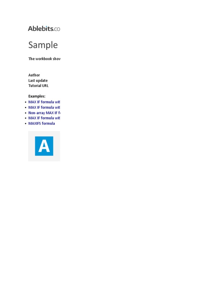 Excel Maxif | PDF Excel Maxif | PDF