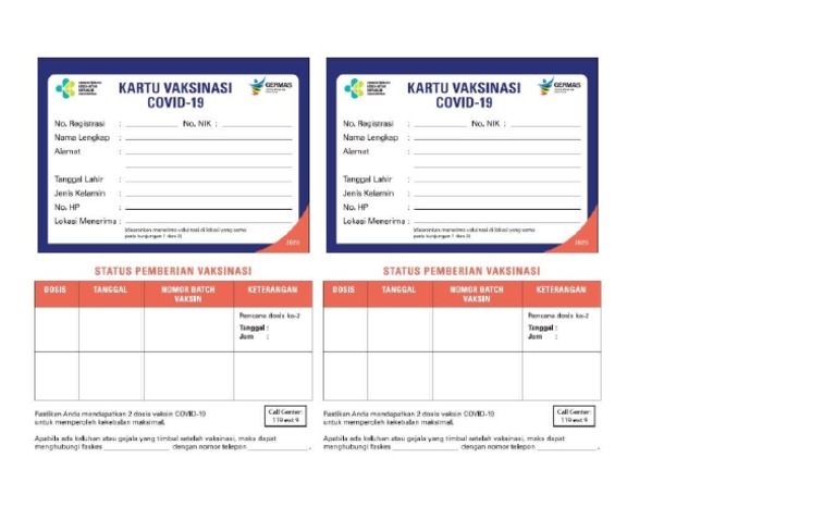 Kartu Vaksin Manual | PDF