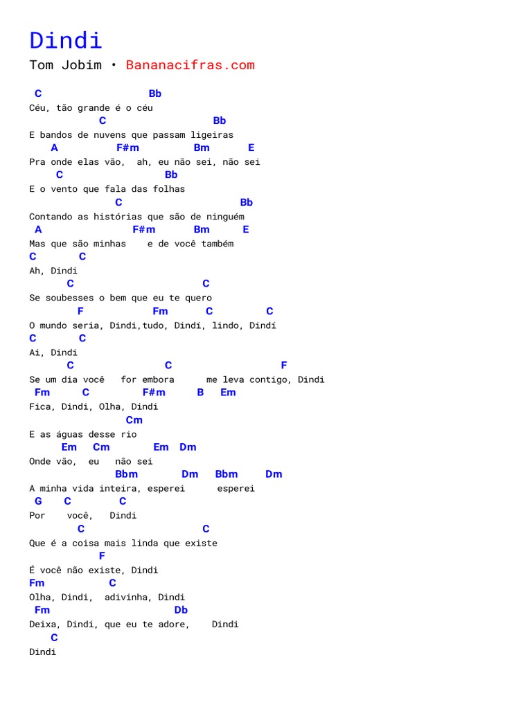 Dindi Tom Jobim Simplificada | PDF
