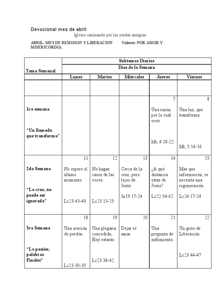 Devocional Mes de Abril | PDF | Jesús