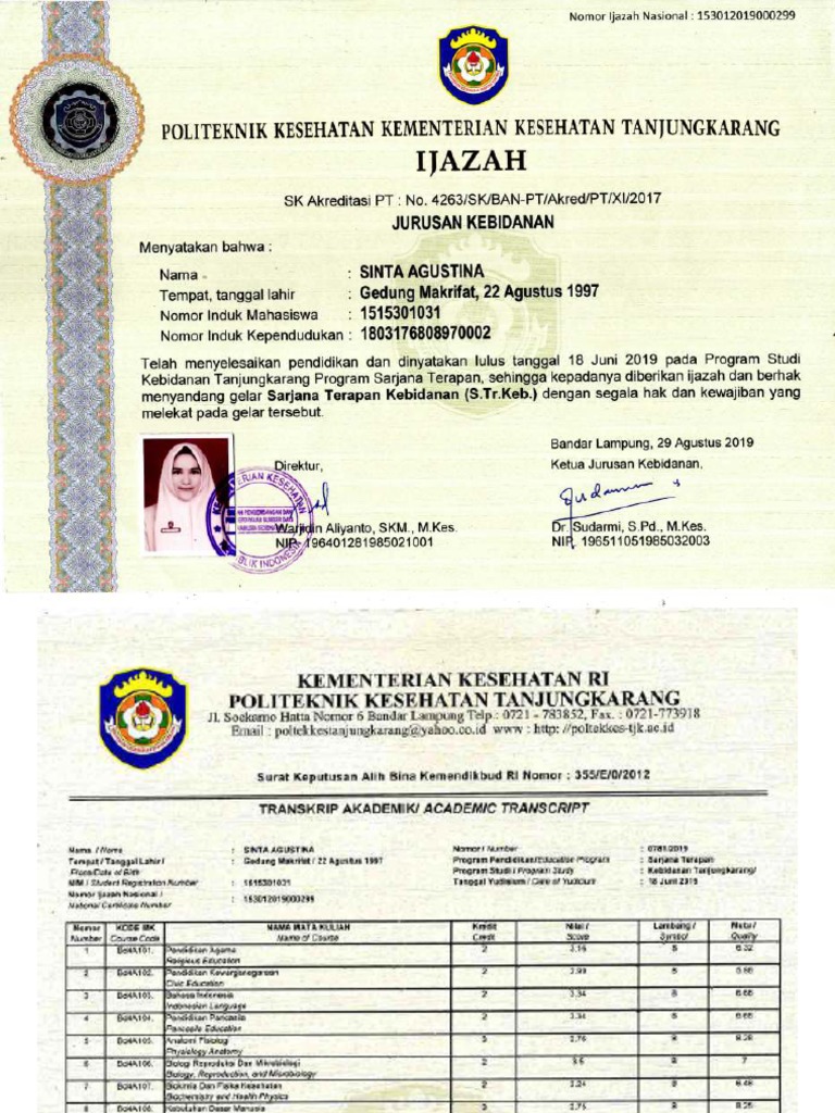 Ijasah Dan Transkip Nilai | PDF