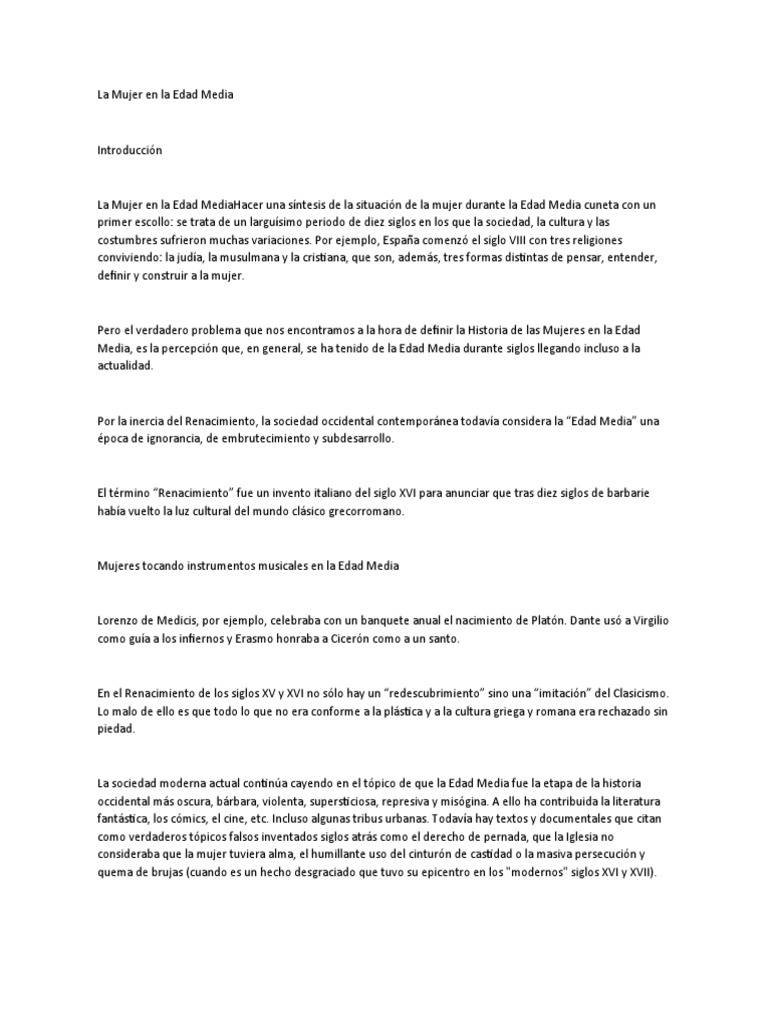 La Mujer en La Edad Media | PDF | Ginebra | Morgan Le Fay