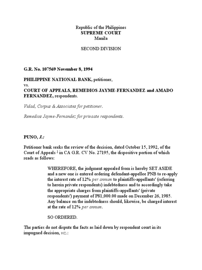 PNB V CA | PDF | Interest | Loans