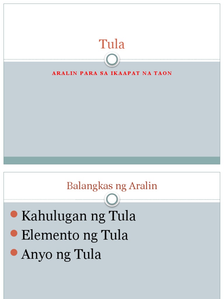 Filipino Tula | PDF
