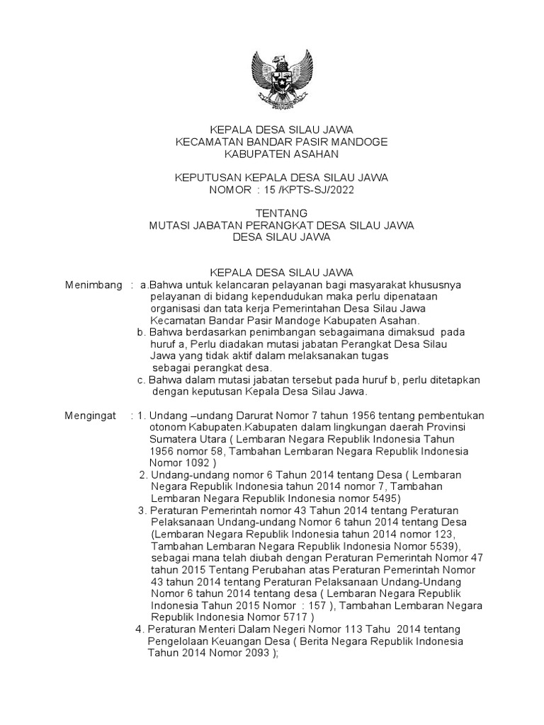 SK Mutasi Perangkat 2022 | PDF