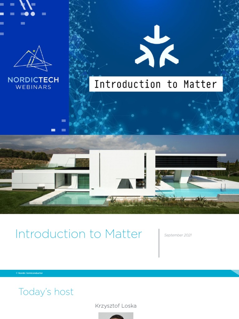 Webinar - Introduction To Matter | PDF | Bluetooth | Computer Network