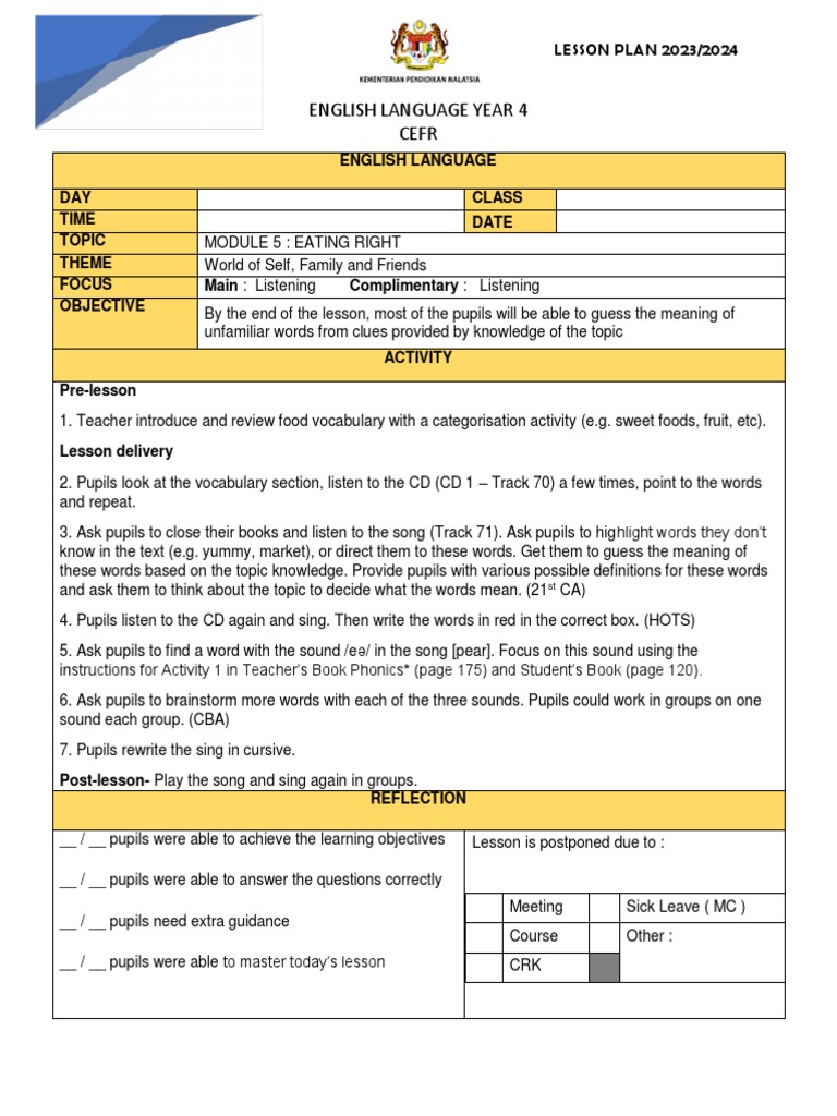 English Year 4 | PDF | Vocabulary | Cognitive Psychology