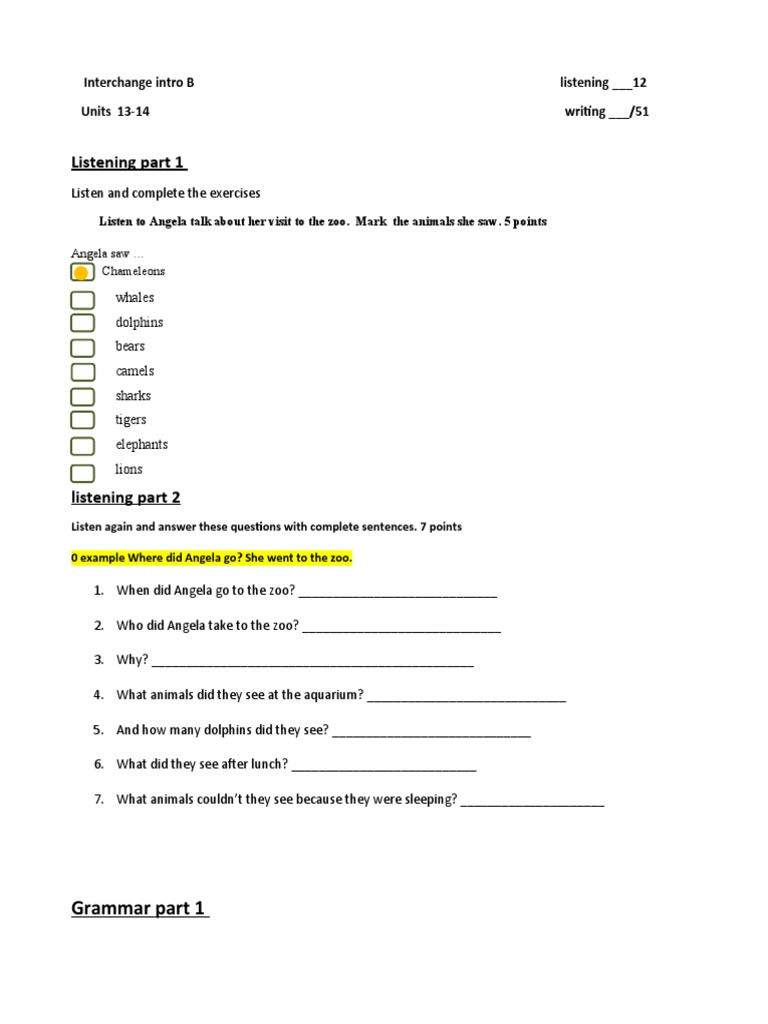 Interchange B Unit 13-14 | PDF | Linguistics