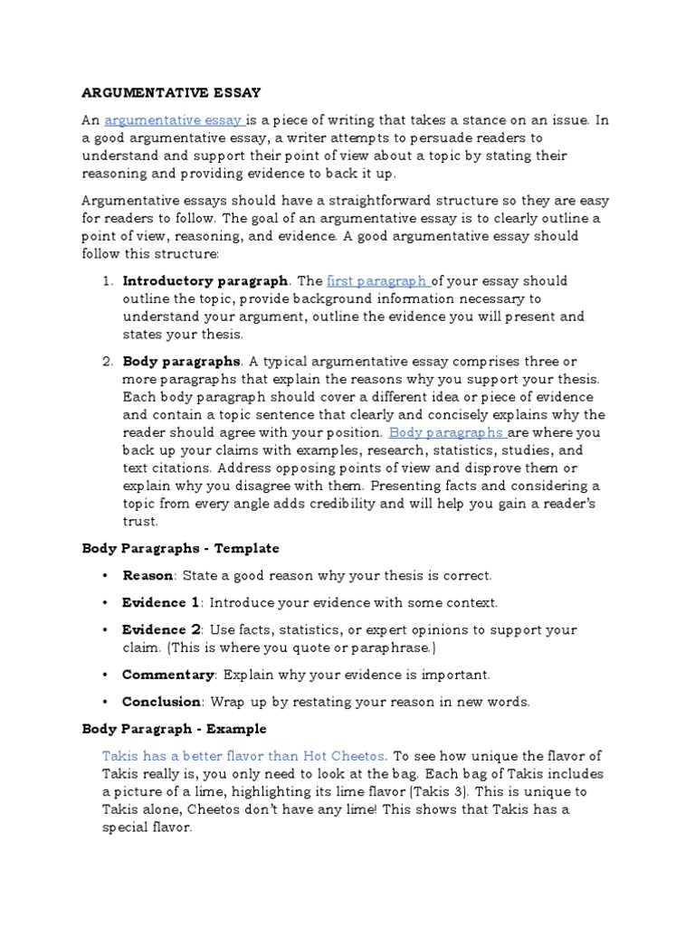Argumentative Essay | PDF | Essays | Evidence