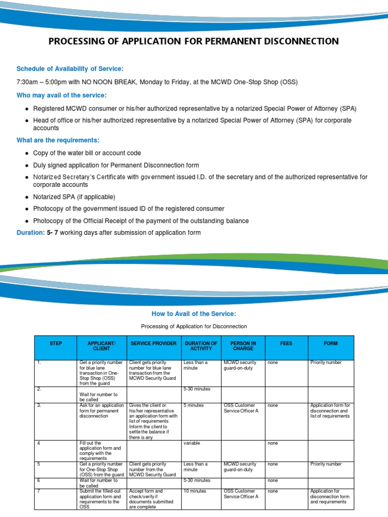 Application For Permanent Disconnection | PDF | Business | Service ...