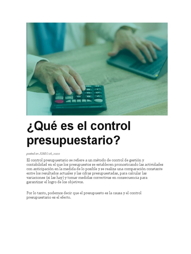 Qué Es El Control Presupuestario | PDF | Presupuesto | Planificación