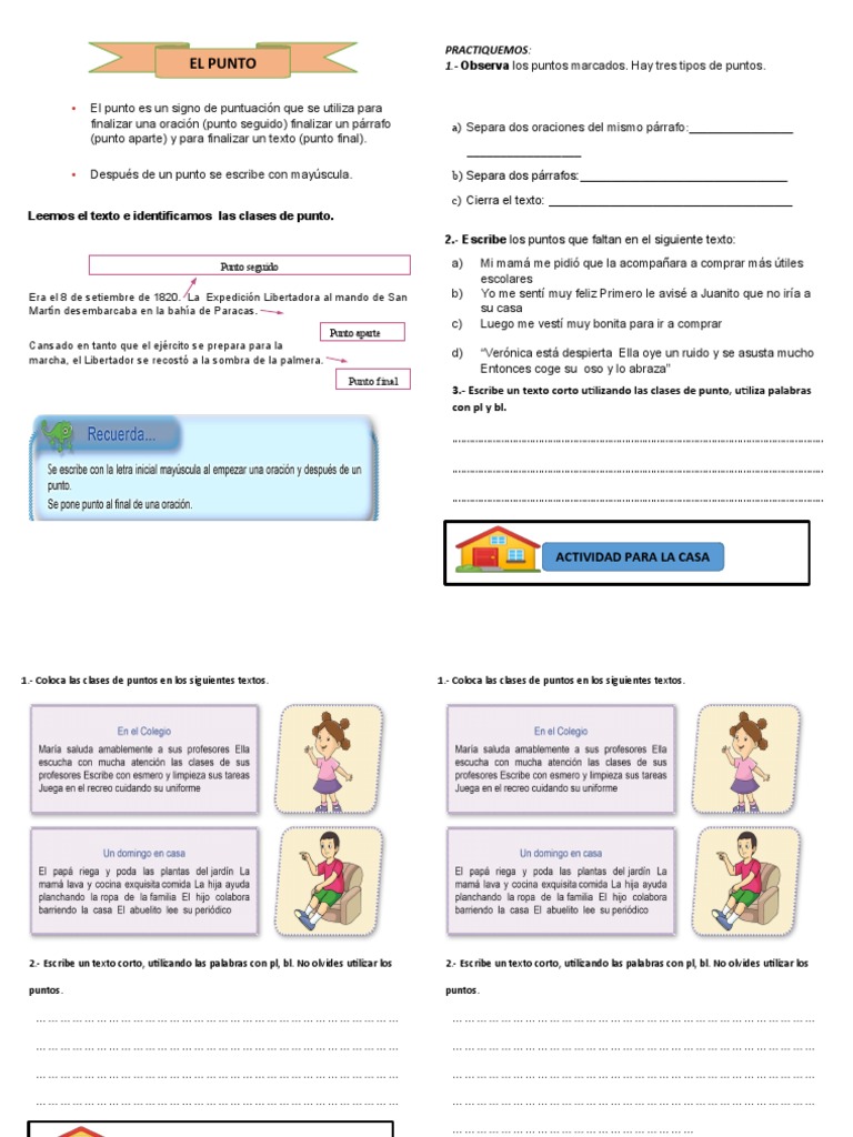 El Punto: Practiquemos: 1.-Observa L | PDF