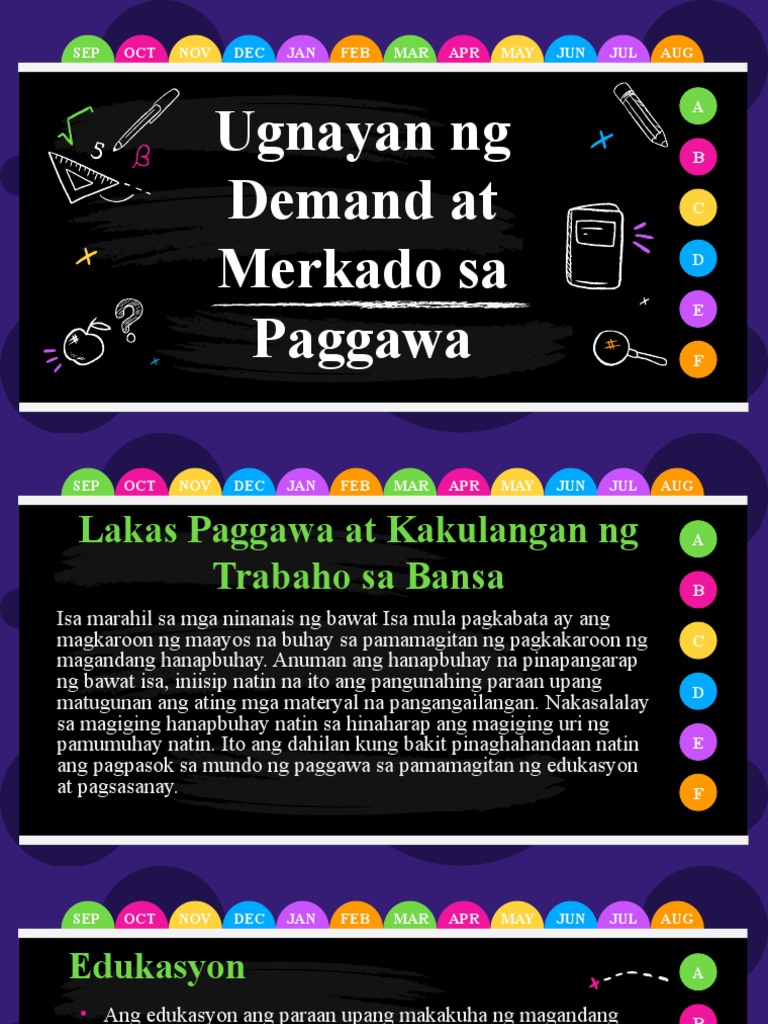 Esp 9 Ugnayan NG Trabaho at Demand Sa Merkado NG Paggawa | PDF