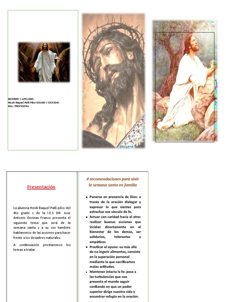 Triptico de Religion | PDF | Oración | Jesús