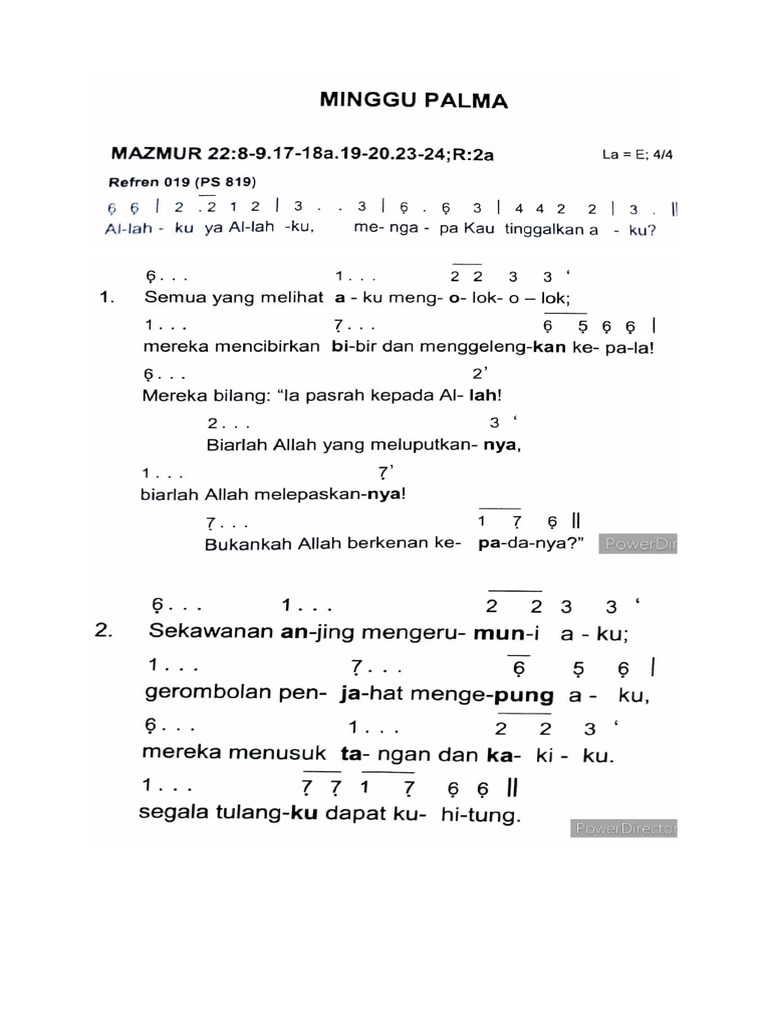 Lagu Mazmur Minggu Palma | PDF