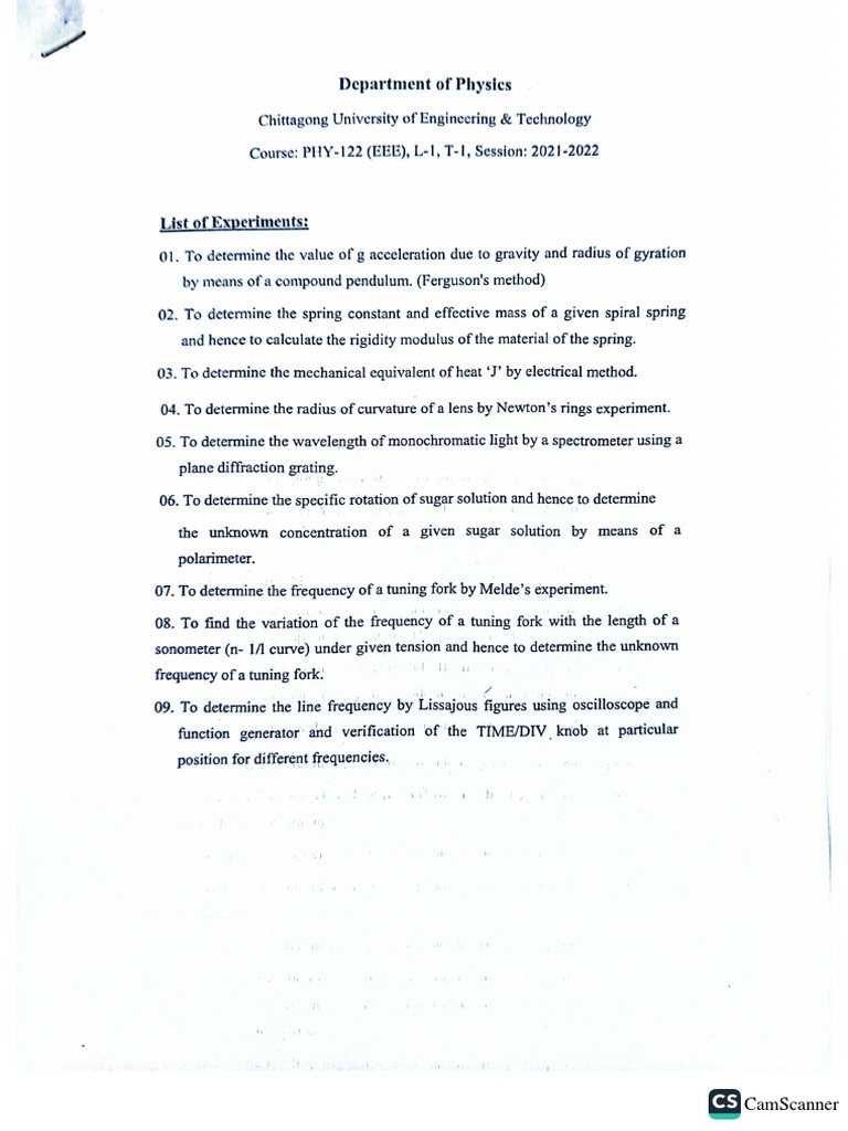 Exp 1-9 Lab Sheet 2nd One: CUET | PDF Exp 1-9 Lab Sheet 2nd One: CUET | PDF