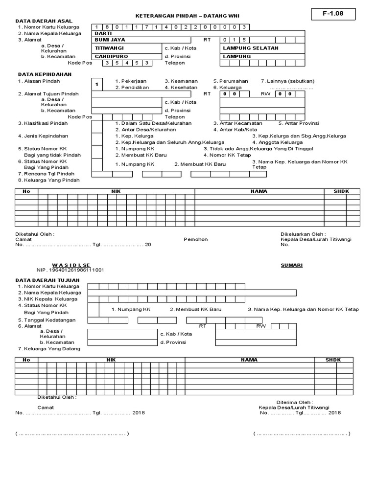 Blanko Surat Pindah | PDF