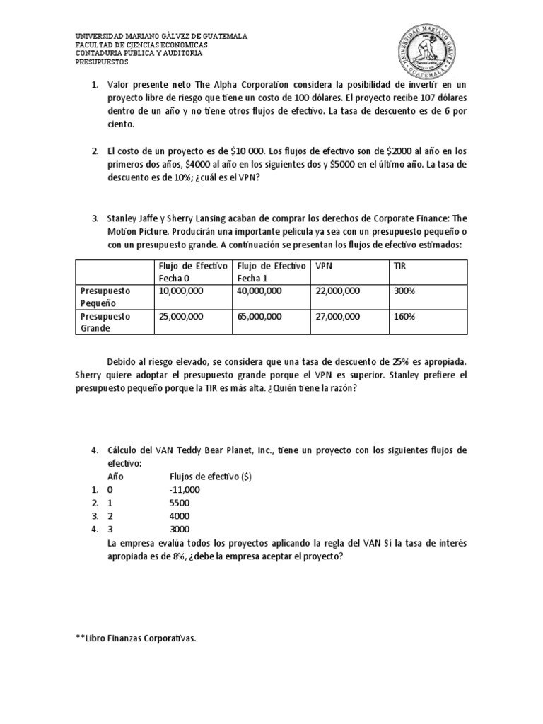 Ejercicios Van | PDF