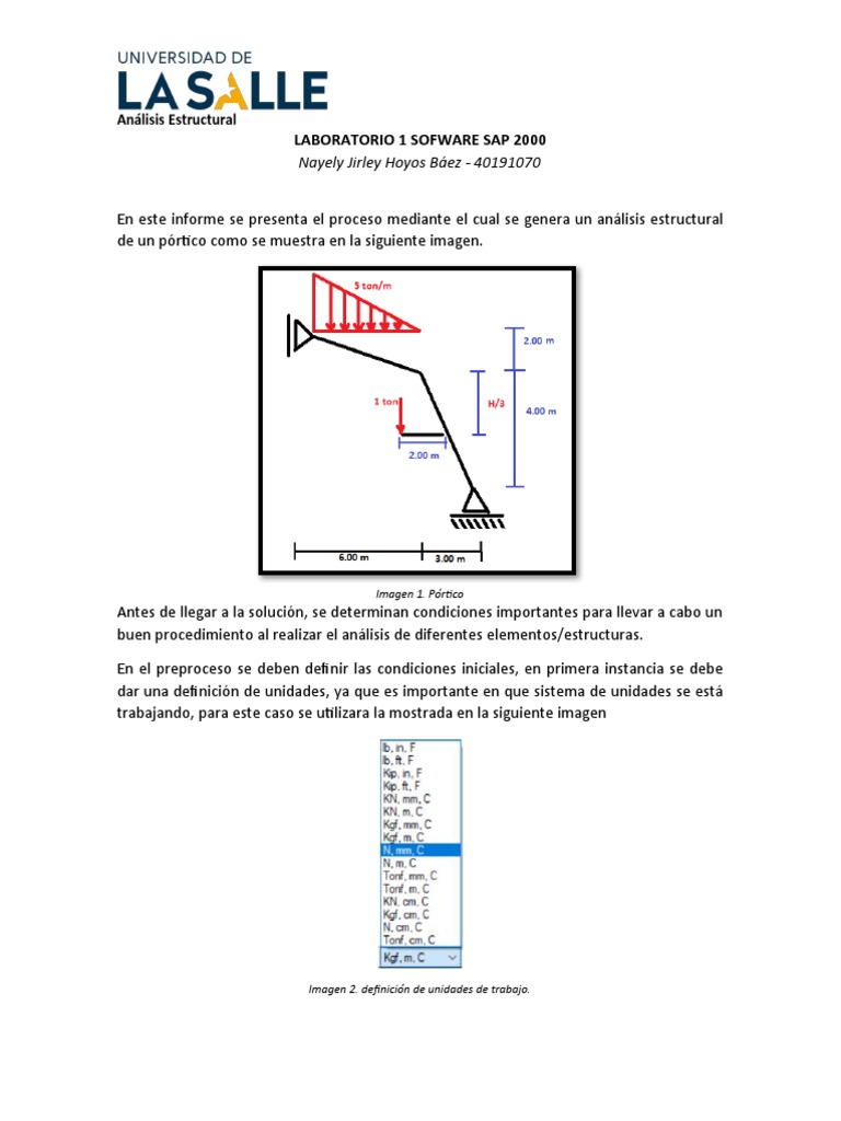 Laboratorio Sofware Sap 2000 | PDF | Análisis estructural | Acero