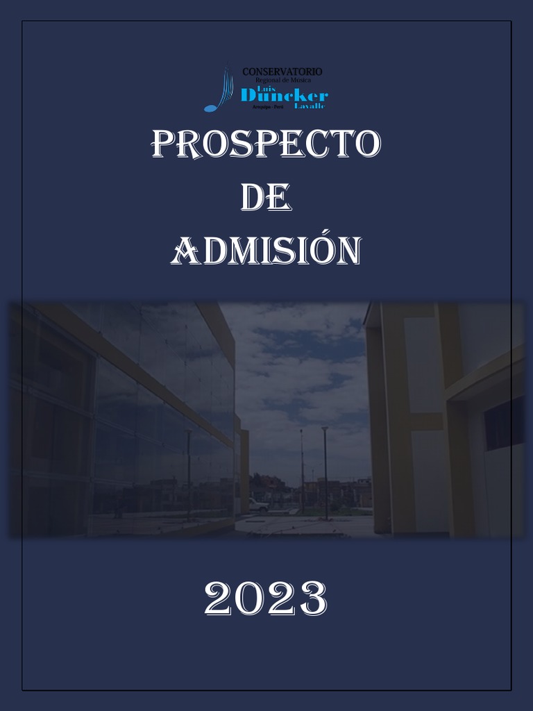 Prospecto de Admisión 2023 | PDF | Concierto | Titulo academico