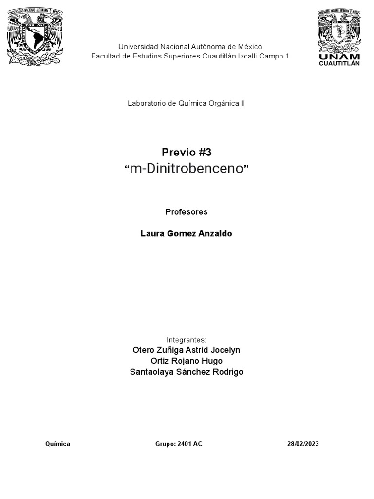 Orgánica 2 Previo 3 | PDF | Benceno | Ácido