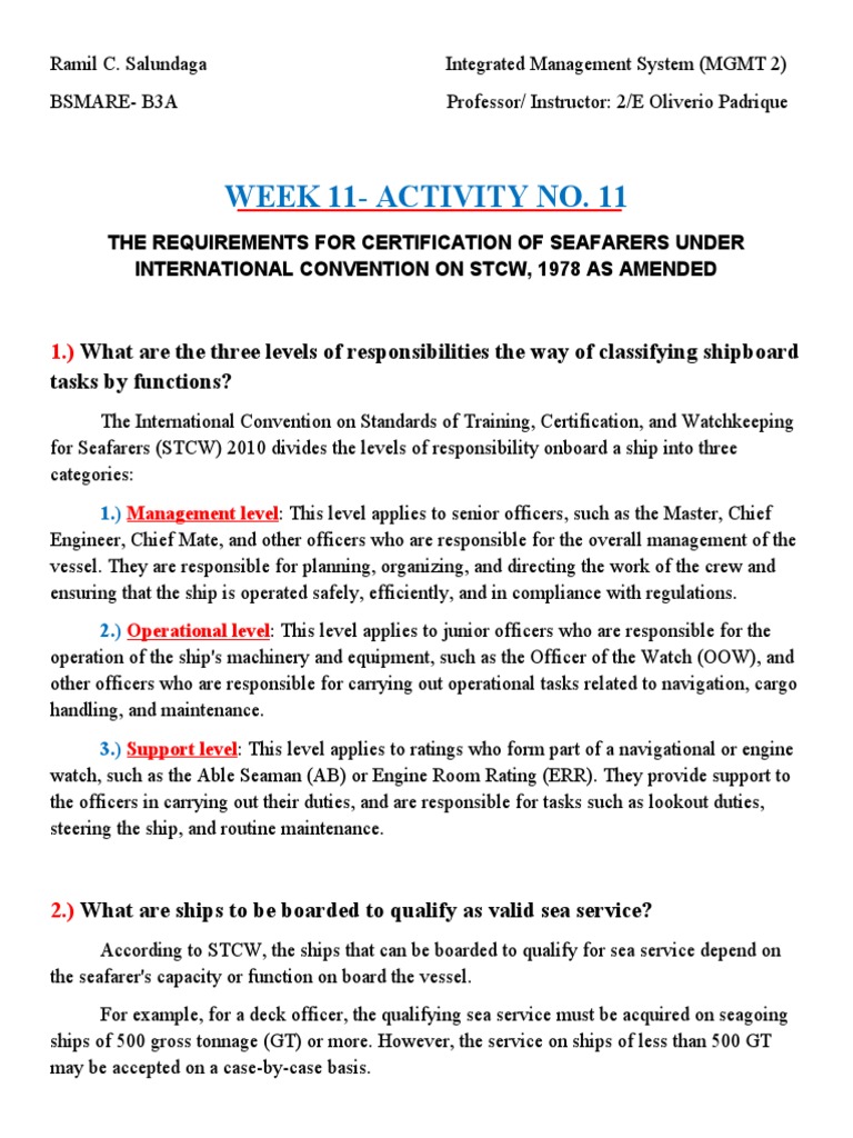 Week 11-Activity No. 11 | Download Free PDF | Sailor | Ships