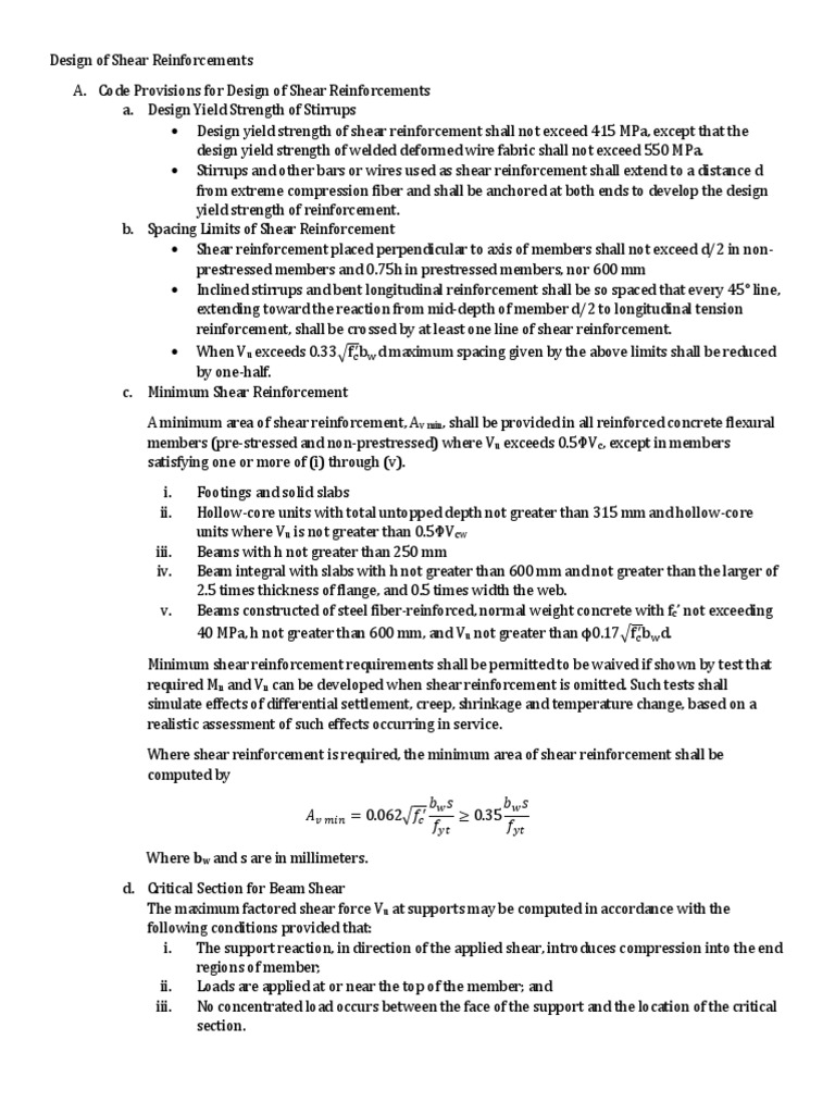 Design For Shear and Torsion - Design of Ties | PDF | Beam (Structure ...