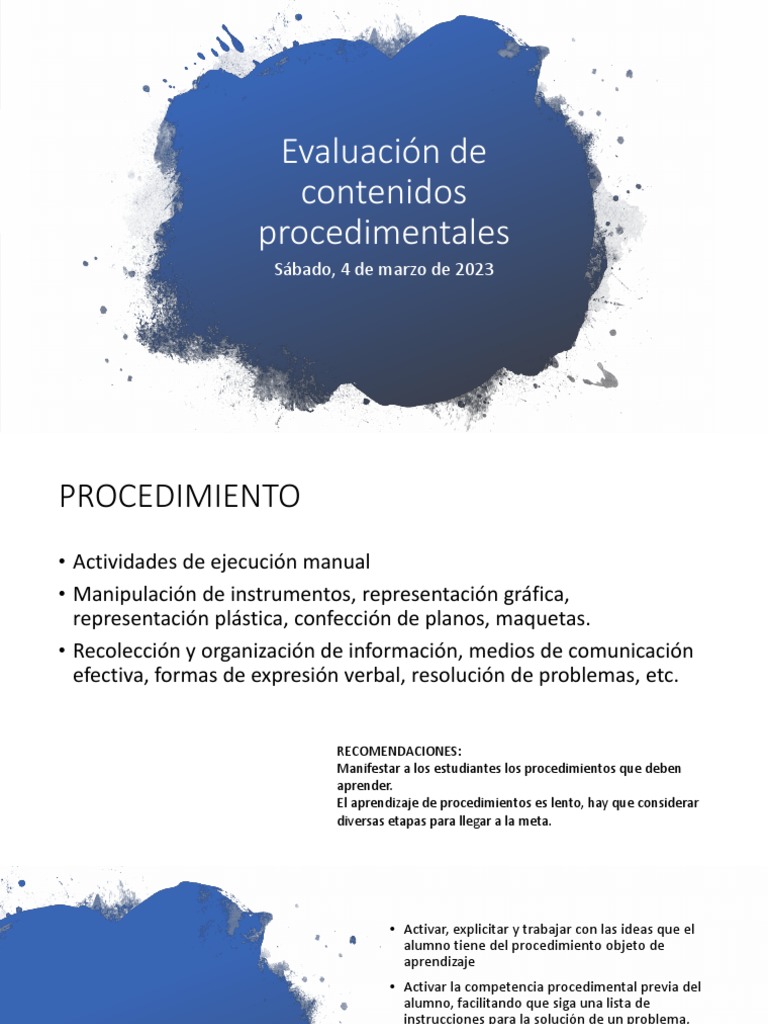 7- evaluaci n de contenidos procedimentales 2023 | PDF | Evaluación | Aprendizaje
