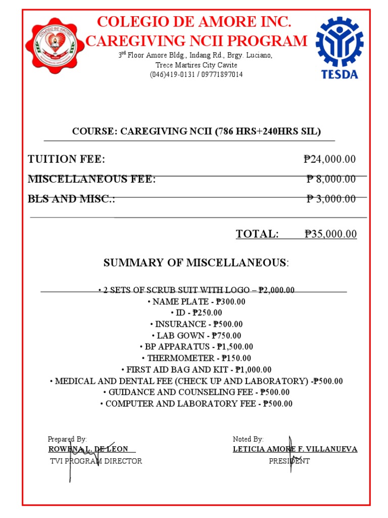 Tuition Summary | PDF