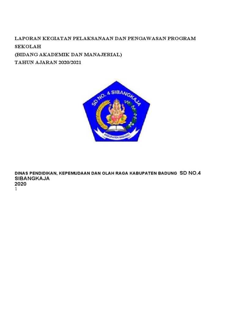 Laporan Kegiatan Pelaksanaan Dan Pengawasan Program Sekolah | PDF