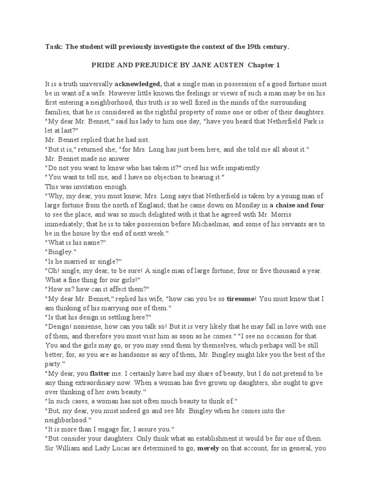 Task: The Student Will Previously Investigate The Context of The 19th ...