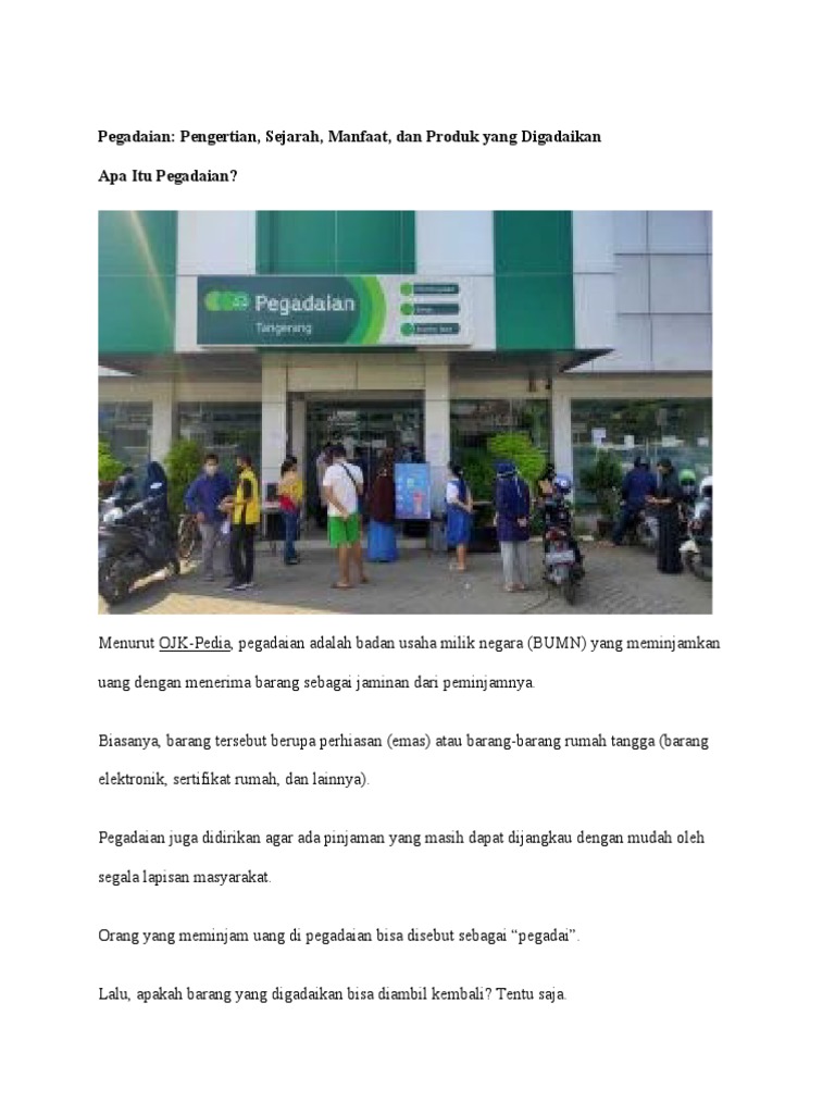 Pengertian Pegadaian | PDF