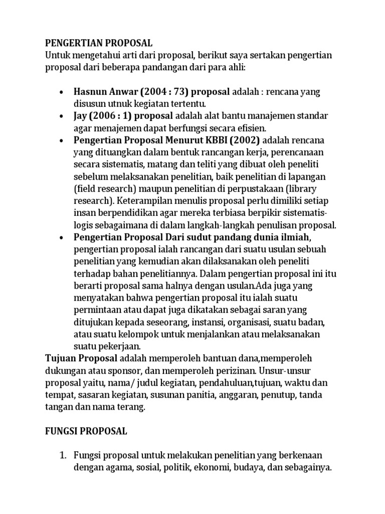 Pengertian Proposal | PDF