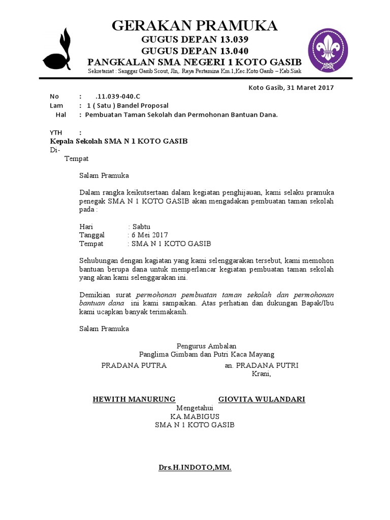 Surat Pengantar Proposal | PDF