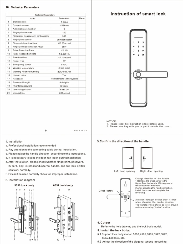 Manual of Smart Door Lock | PDF
