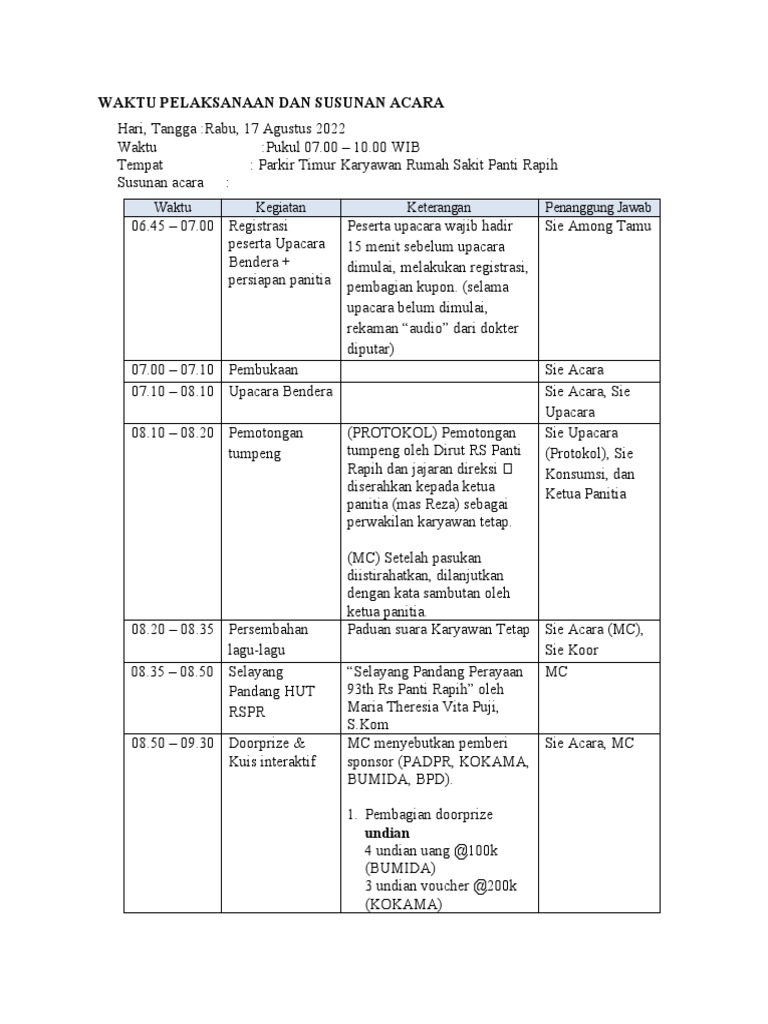 Rundown Upacara Update | PDF