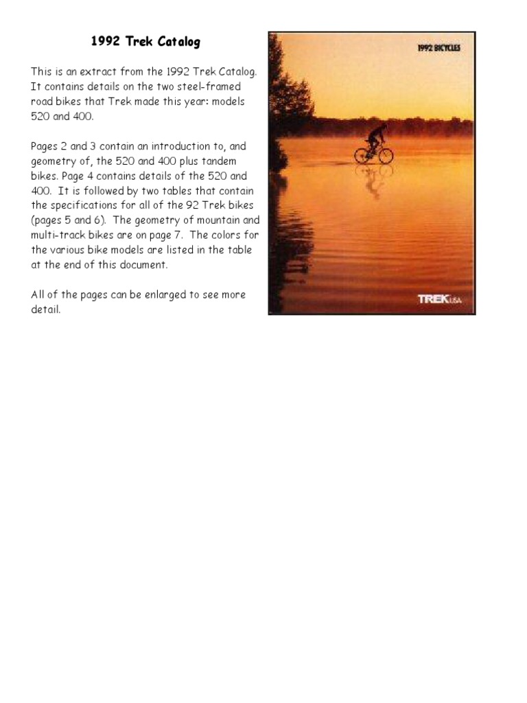 1992 Trek Bikecatalog | PDF | Land Vehicles